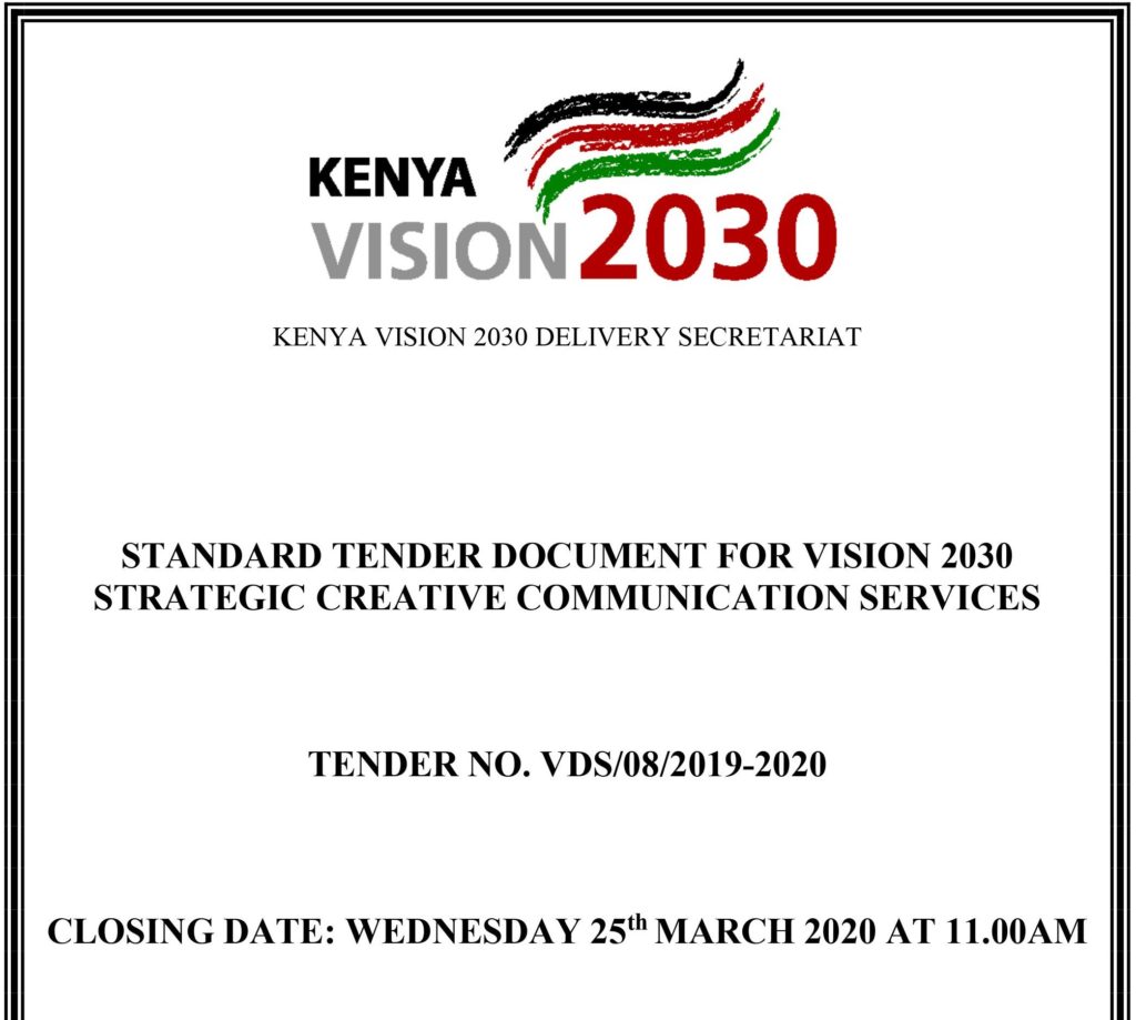 RE-ADVERTISED- PROVISION OF CONSULTANCY SERVICES FOR VISION 2030 ...